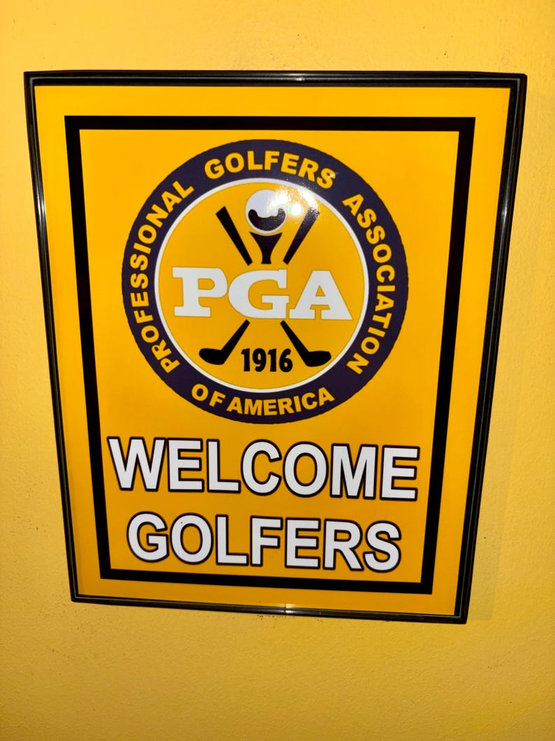 PGA Golf Tour Oldlogo Golfer Club House Bar Man Cave Advertising Sign ...