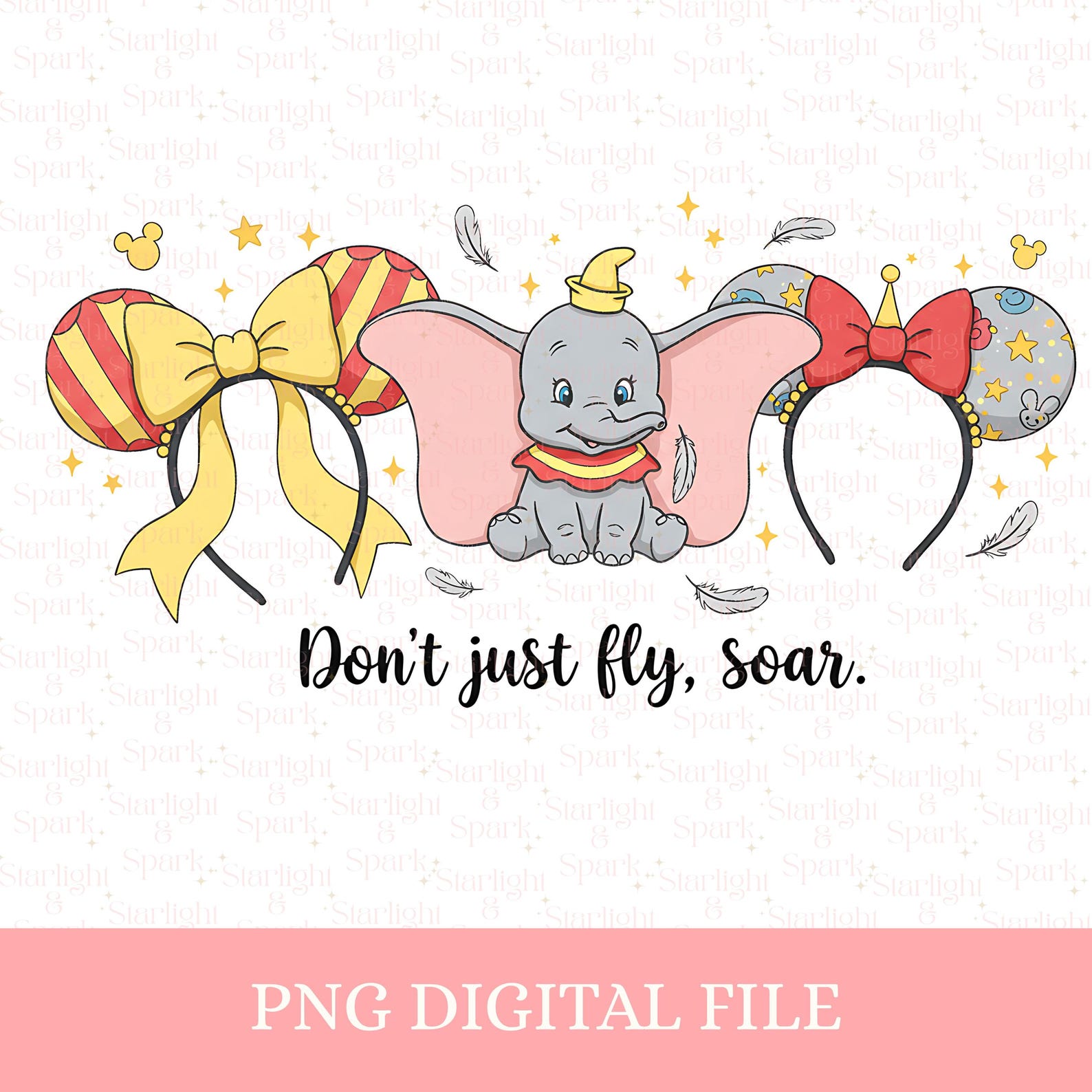 Dumbo PNG Clipart, Dumbo SVG Bundle, Cute Baby Elephant Art, Digital ...