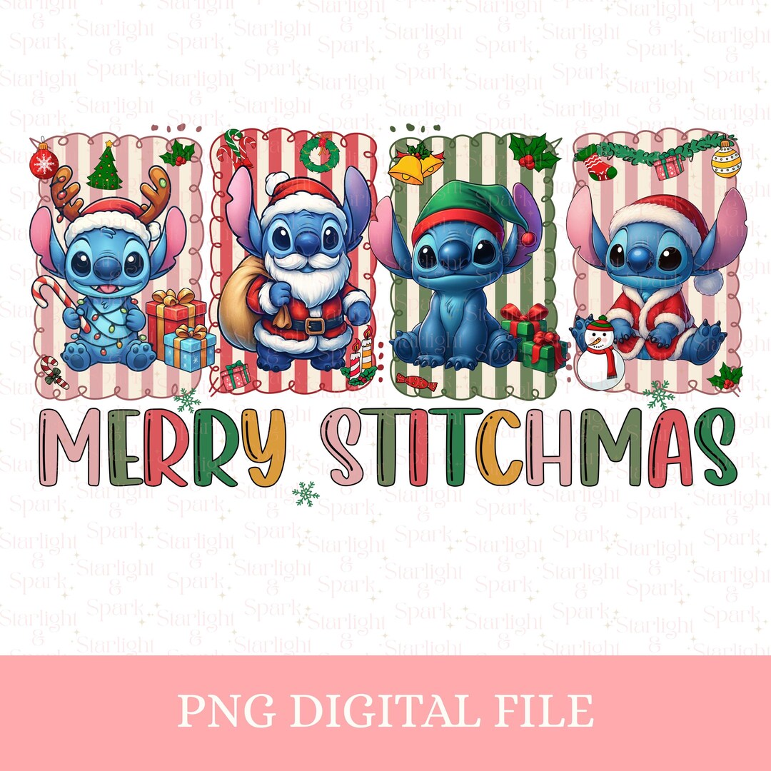 Disney Stitch Christmas PNG, Lilo and Stitch Holiday Art, Cute ...