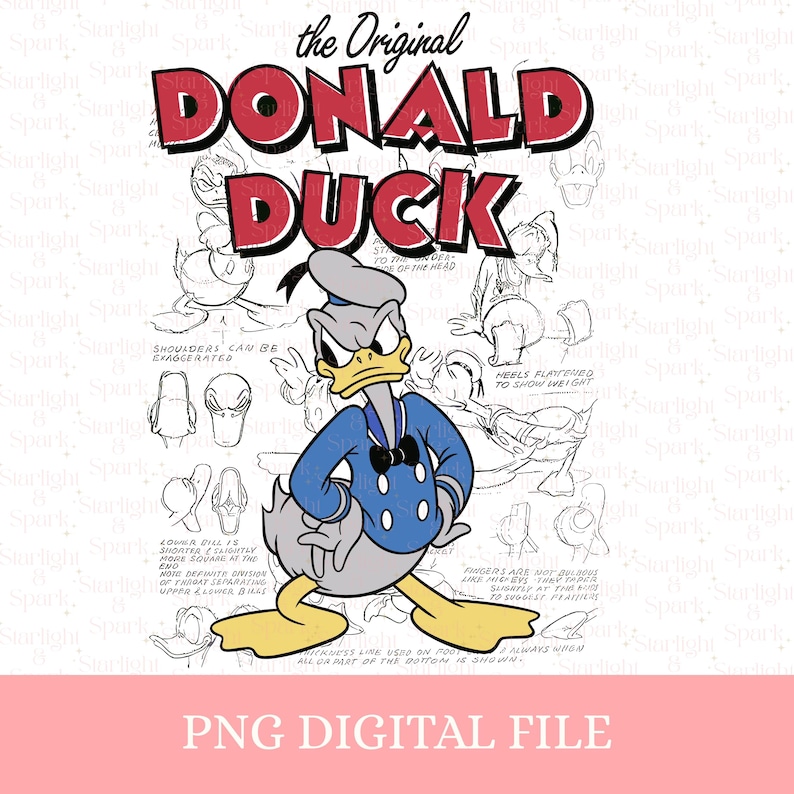 Disney Donald Duck PNG, Cute Cartoon Clipart, Digital Download for Kids ...