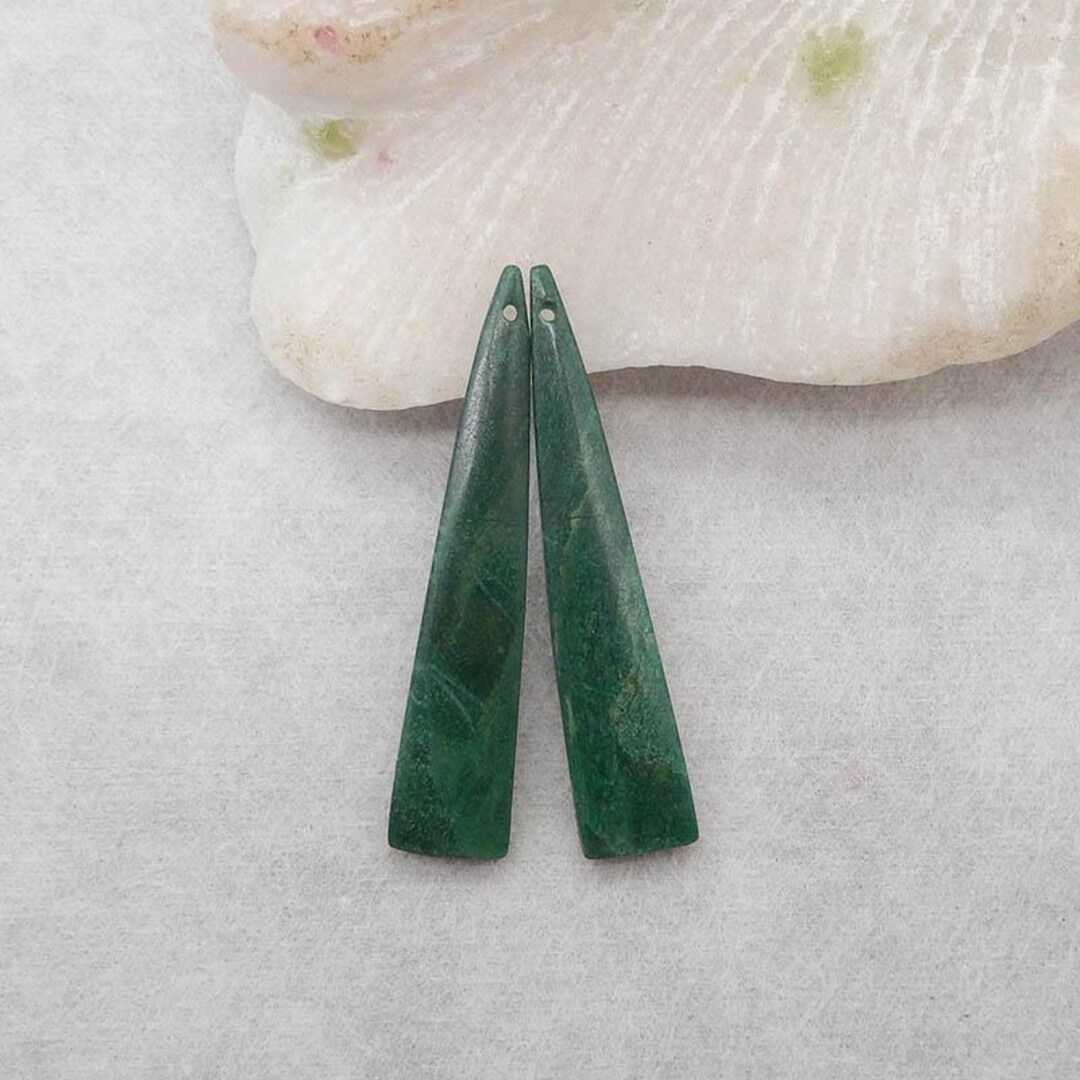Natural African Jade Long Dangle Gemstone Earring Beads, Drilled ...