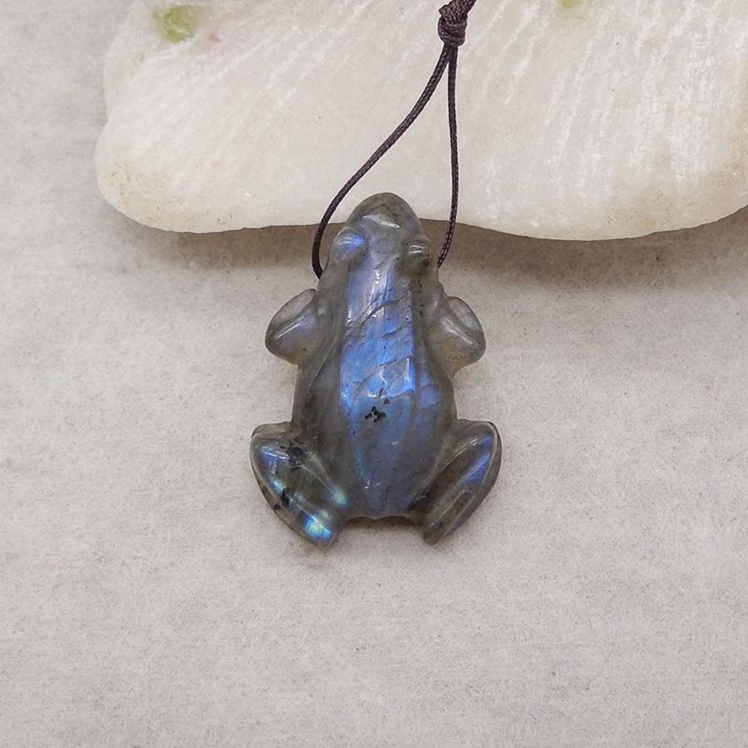 Hot Sale! Carved Natural Flash Labradorite Frog Gemstone Pendant Bead ...