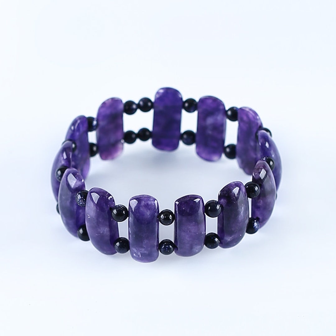 Natural Charoite and Blue Goldstone Gemstone Bracelet Beads, Best ...