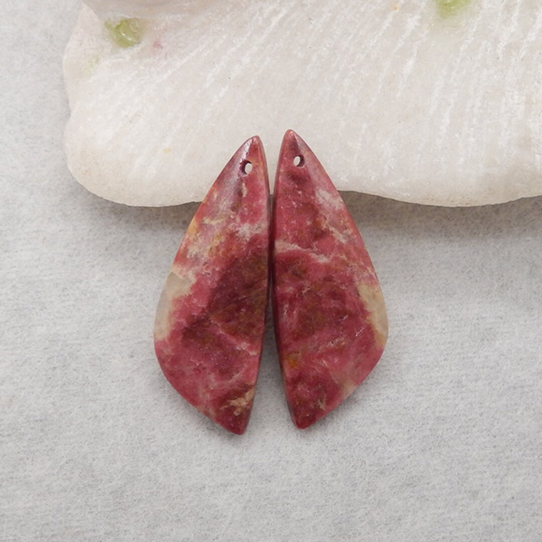 New Arrival Natural Norwegian Thulite Gemstone Earring Beads - Etsy