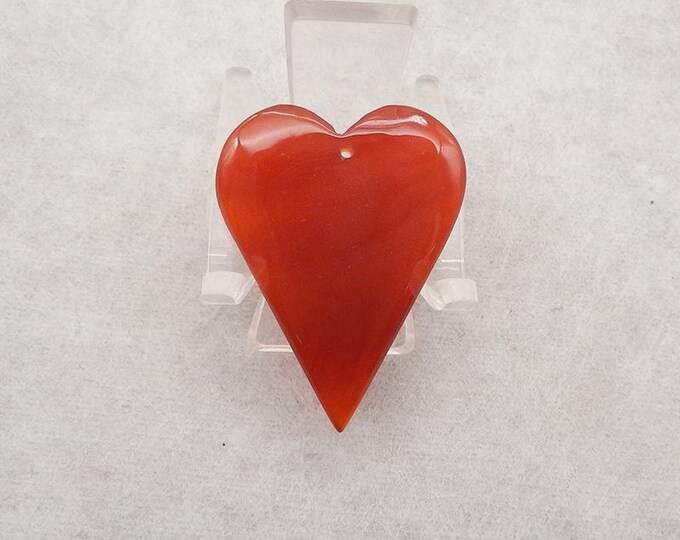 Carved Natural Red Agate Heart Shape Gemstone Pendants Bead, Popular ...
