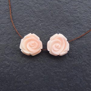 Carved Natural Queen Conch Shell Flower Earring Beads, Natural Gemstone ...