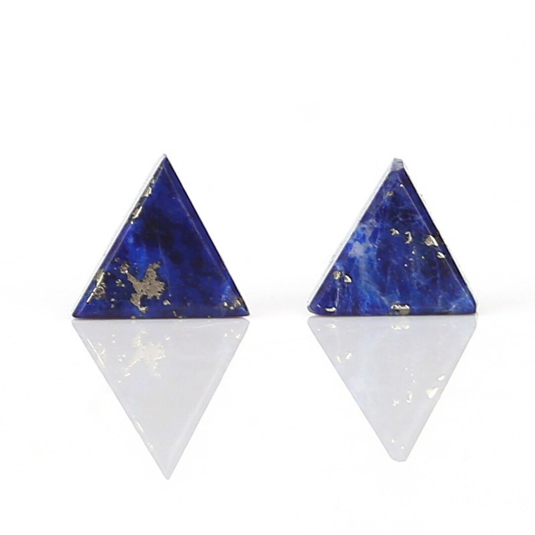 Lapis Lazuli Triangle Gemstone Cabochon Pair, Unique Cabochon Pair ...