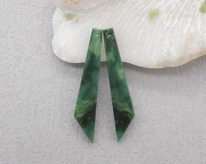 Natural African Jade Long Dangle Gemstone Earring Beads, Drilled ...
