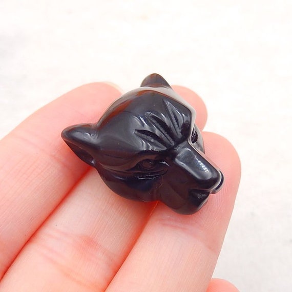 Hand Carved Black Onyx Panther Gemstone Pendantgemstone - Etsy