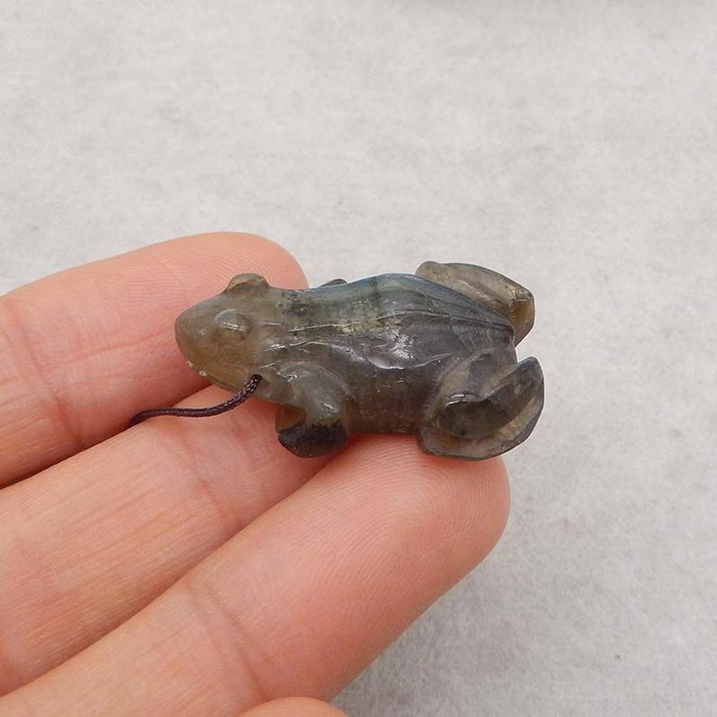 Hot Sale! Carved Natural Flash Labradorite Frog Gemstone Pendant Bead ...