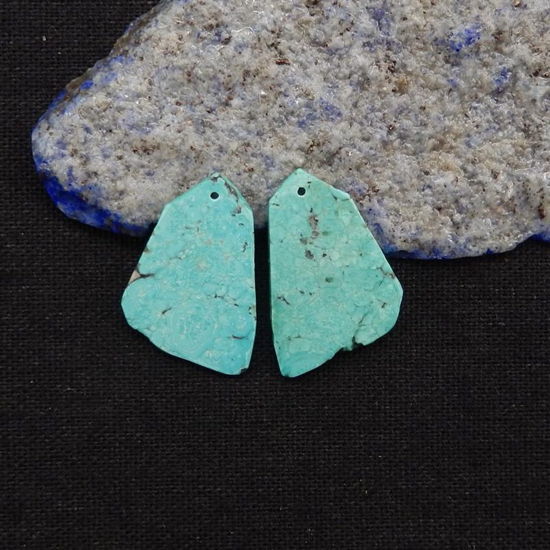 Nugget (rough Sides) Natural Turquoise Gemstone Earring Beads, Beautiful Matched Turquoise ...