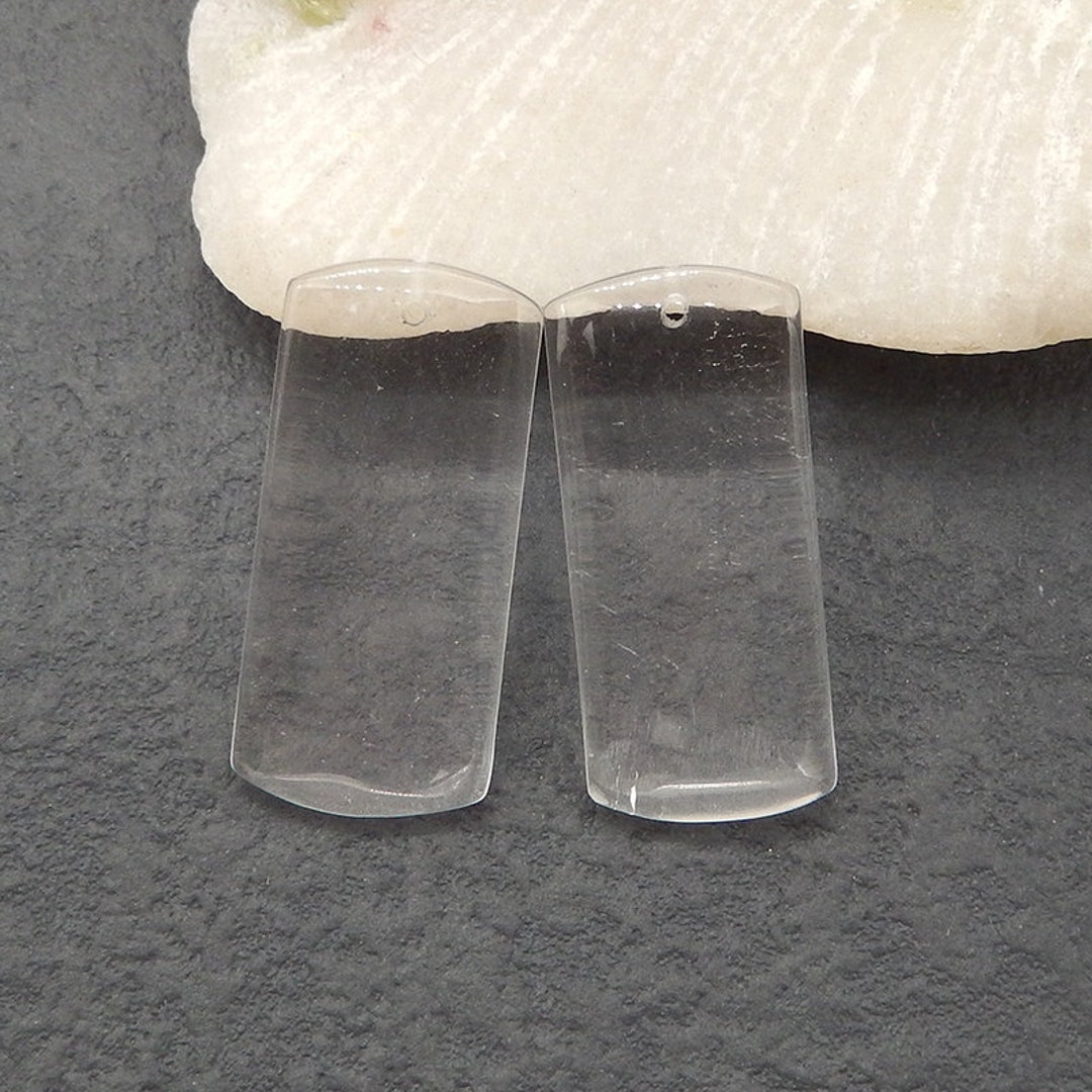 White Quartz piezo Crystal Gemstone Earring Beads Semi - Etsy