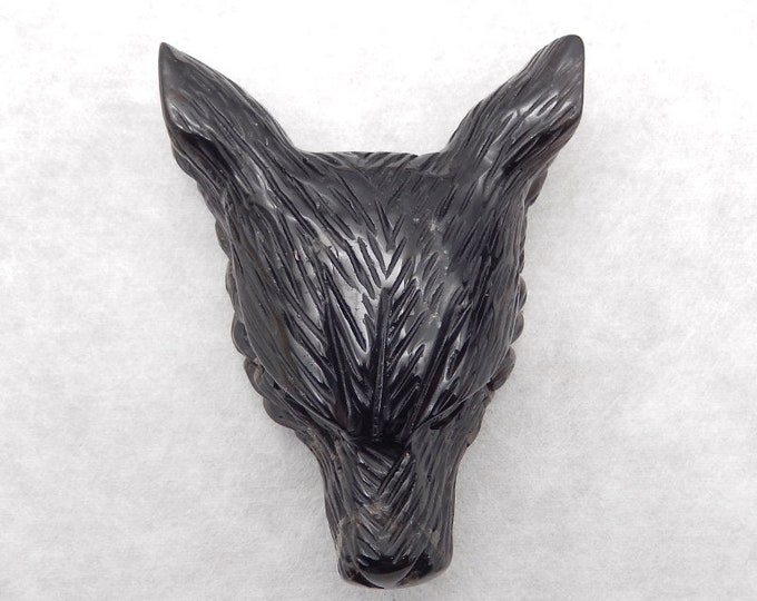 Big Size Stone Wolf! Carved Natural Smoky Quartz Wolf Head Cabochon ...