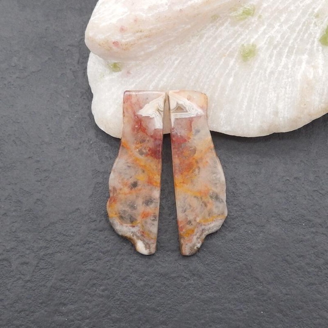 Nugget (rough Sides) Natural Crazy Lace Rosetta Stone Gemstone Earring Beads, Freeform Slice ...