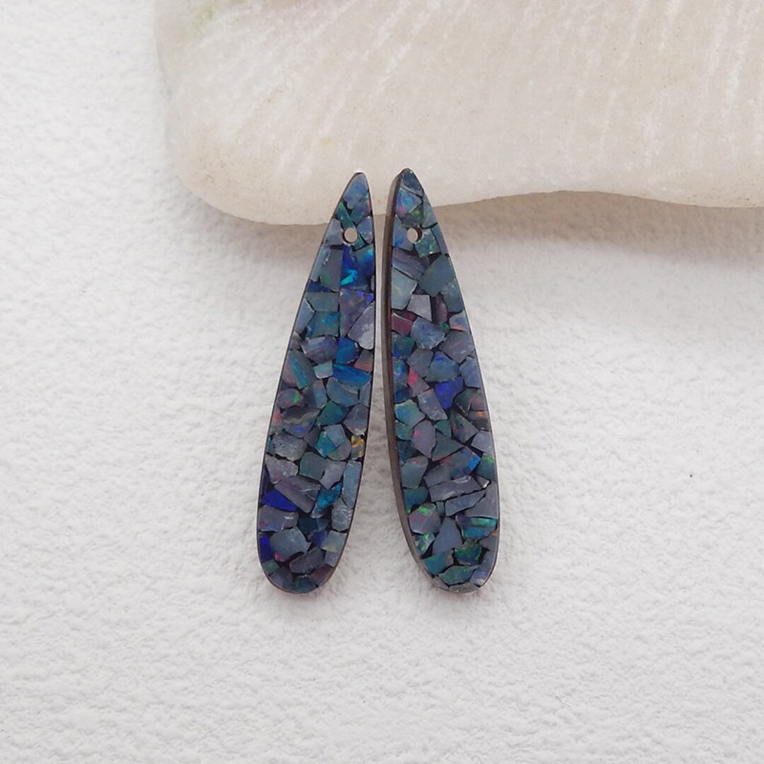 Natural Flash Opal Mosaic and Boulder Opal Intarsia Gemstone Earring ...