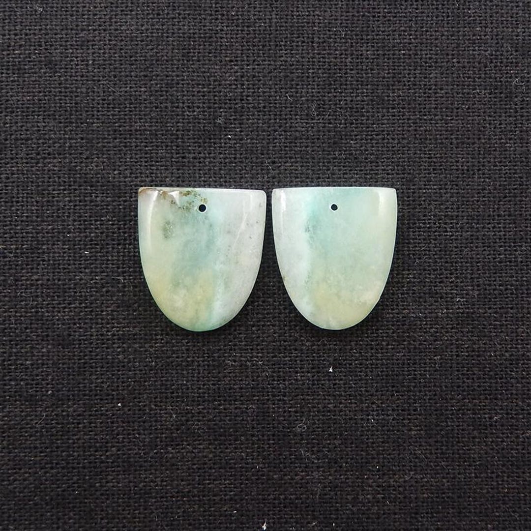 Natural Peruvian Opal Gemstone Earring Beads, Beautiful Matched Blue ...