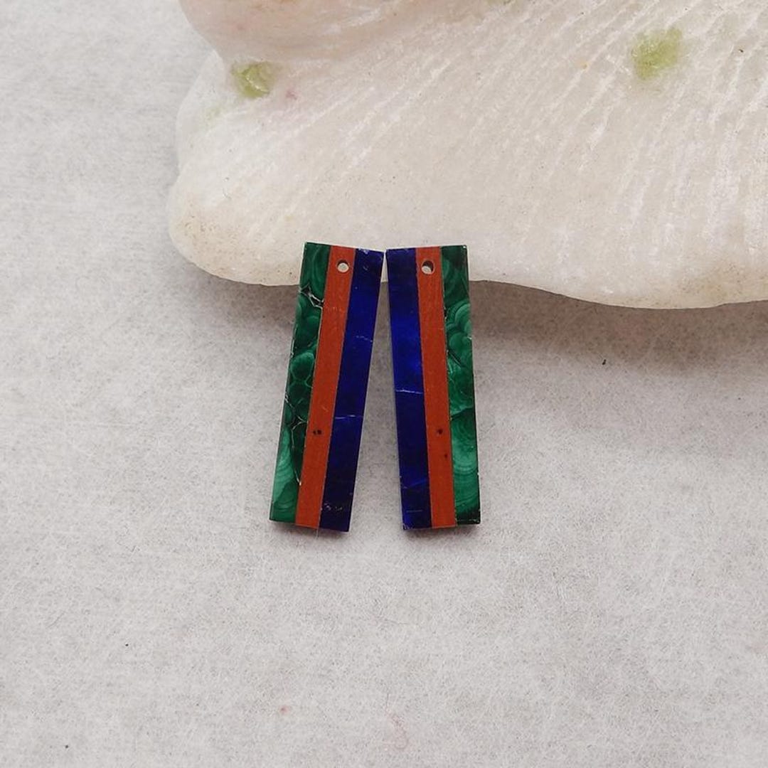 Natural Malachite, Lapis Lazuli, Red River Jasper Intarsia Gemstone ...