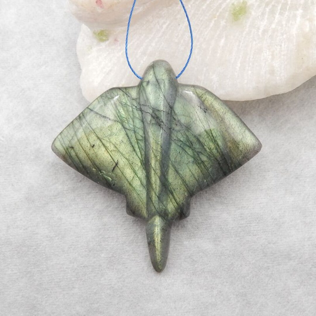 Handmade Carved Natural Flash Labradorite Animal Gemstone Pendant Bead ...