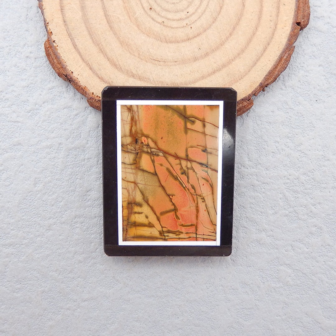 Natural Obsidian, Multi-color Picasso Jasper Intarsia Gemstone Pendant ...
