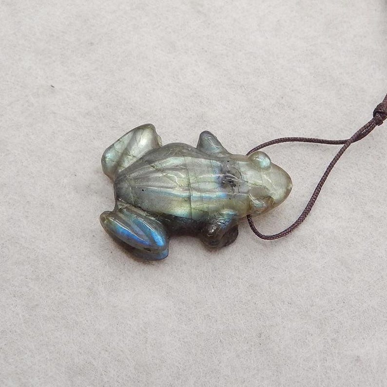 Hot Sale! Carved Natural Flash Labradorite Frog Gemstone Pendant Bead ...