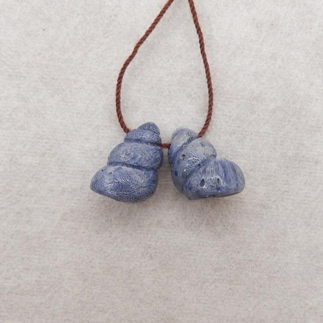 New Design! Carved Natural Blue Jasper Shell Shape Gemstone Earring ...