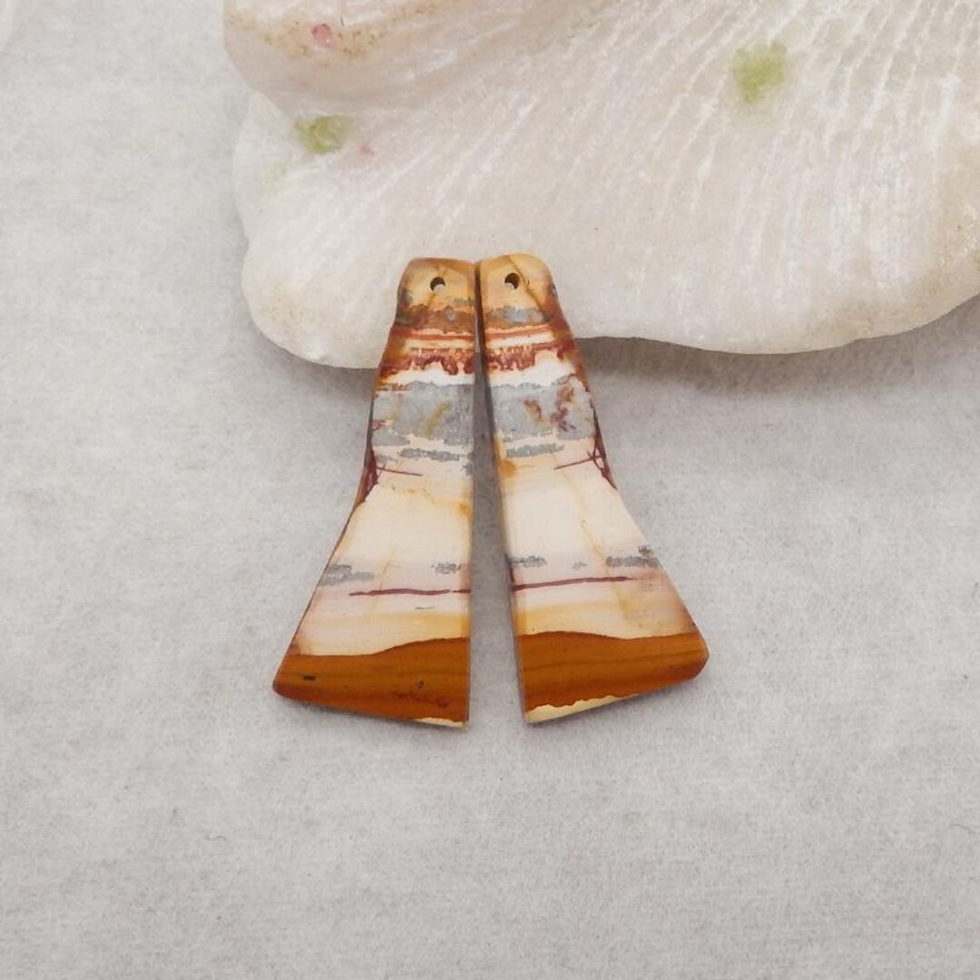 Nugget (rough Sides) Natural Multi-color Picasso Jasper Gemstone Earring Beads, Freeform Slices ...