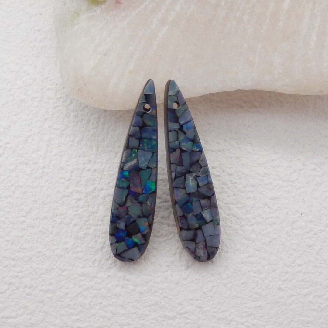 Natural Flash Opal Mosaic and Boulder Opal Intarsia Gemstone Earring ...