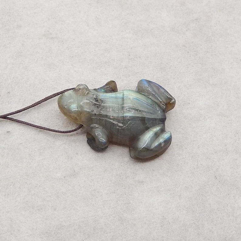 Hot Sale! Carved Natural Flash Labradorite Frog Gemstone Pendant Bead ...