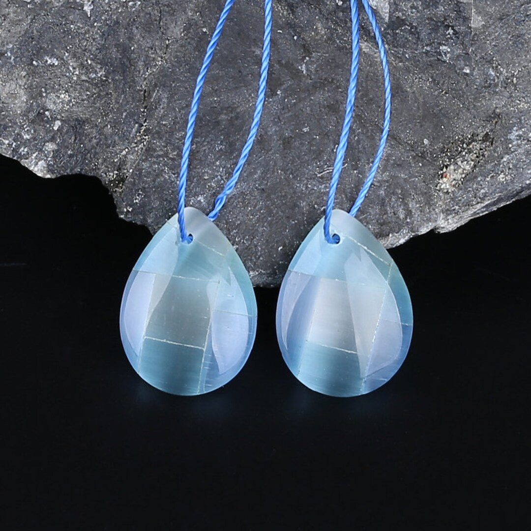 Cymophane (cat Eye) Cabochon Pair, for Women Jewelry DIY Making ...