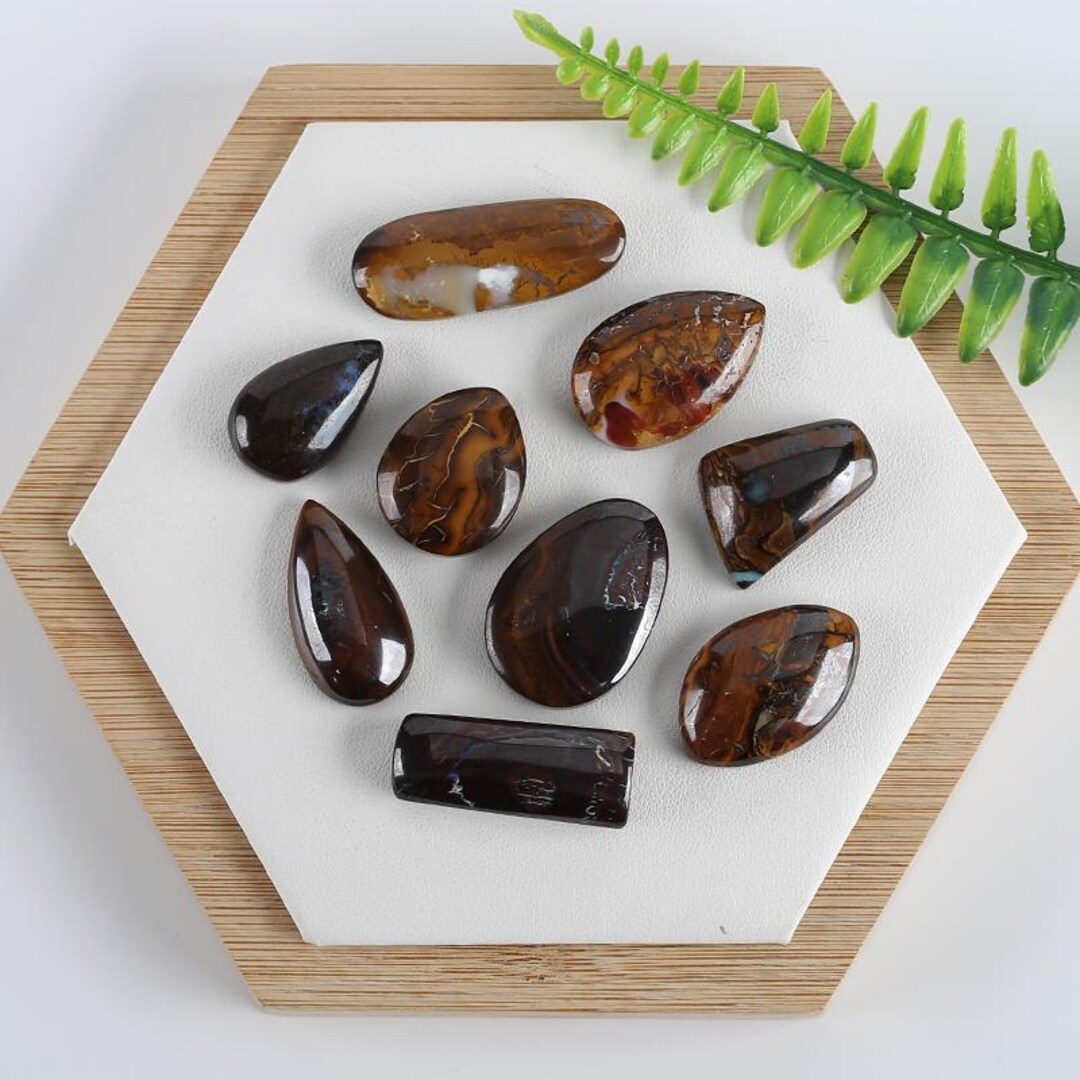 9PCS Natural Boulder Opal Gemstone Cabochons (can Be Drilled), Unique ...