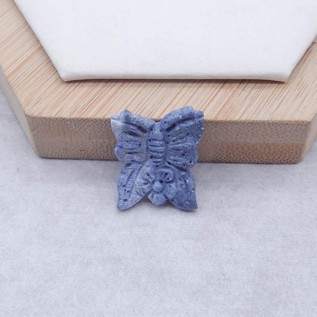 Carved Natural Blue Japser Double Hole Gemstone Pendant Bead, Unqiue Pendants for Necklace ...