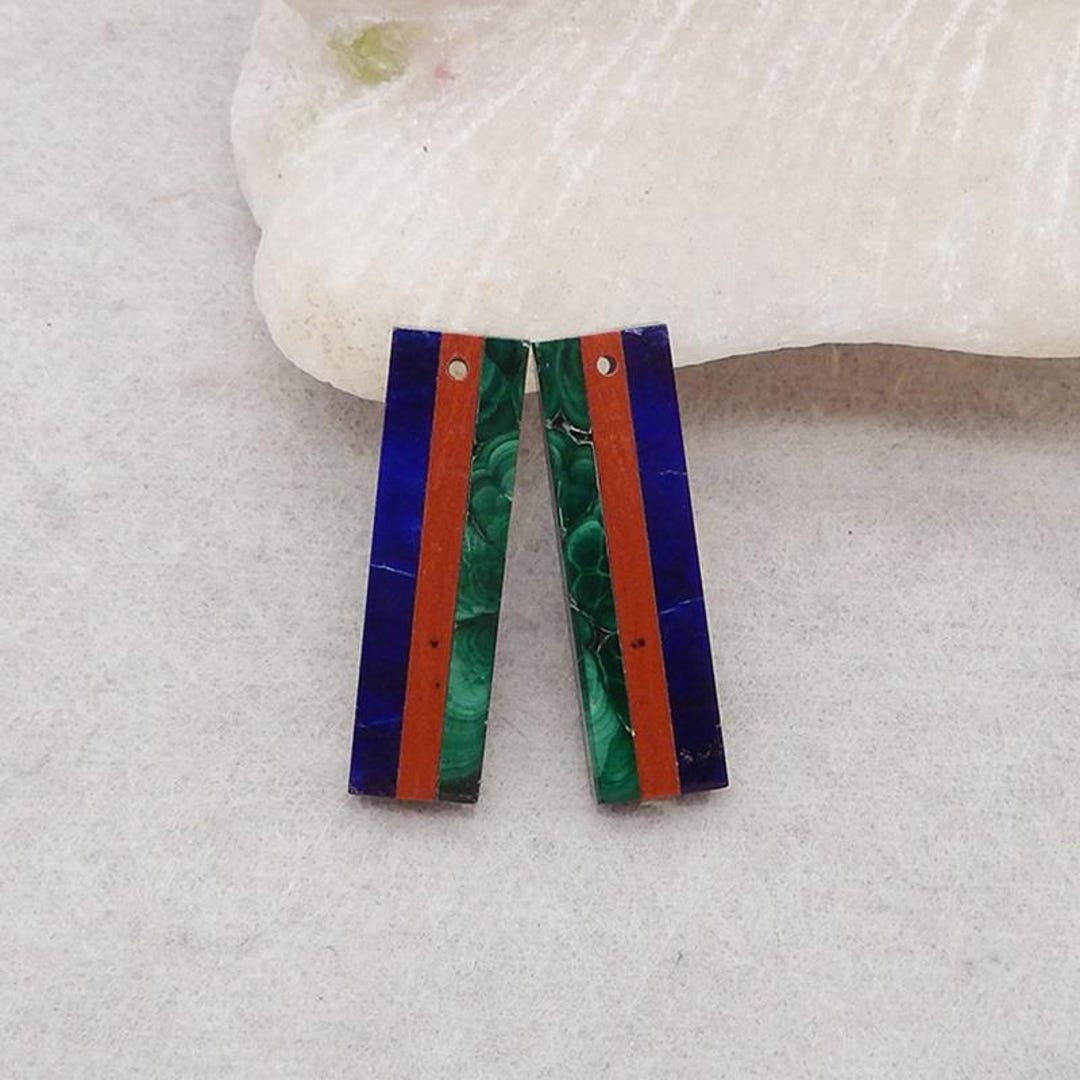 Natural Malachite, Lapis Lazuli, Red River Jasper Intarsia Gemstone ...