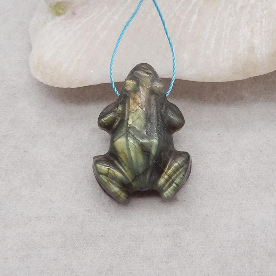 Hot Sale! Carved Natural Flash Labradorite Frog Gemstone Pendant Bead ...