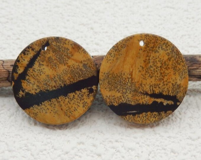 Natural Stone Chohua Jasper Round Gemstone Earring Beads, Drilled Stone ...