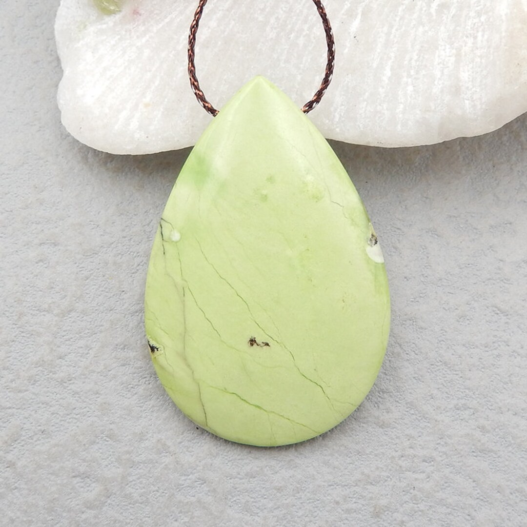 Natural Stone Serpentine Teardrop Gemstone Pendant Bead - Etsy