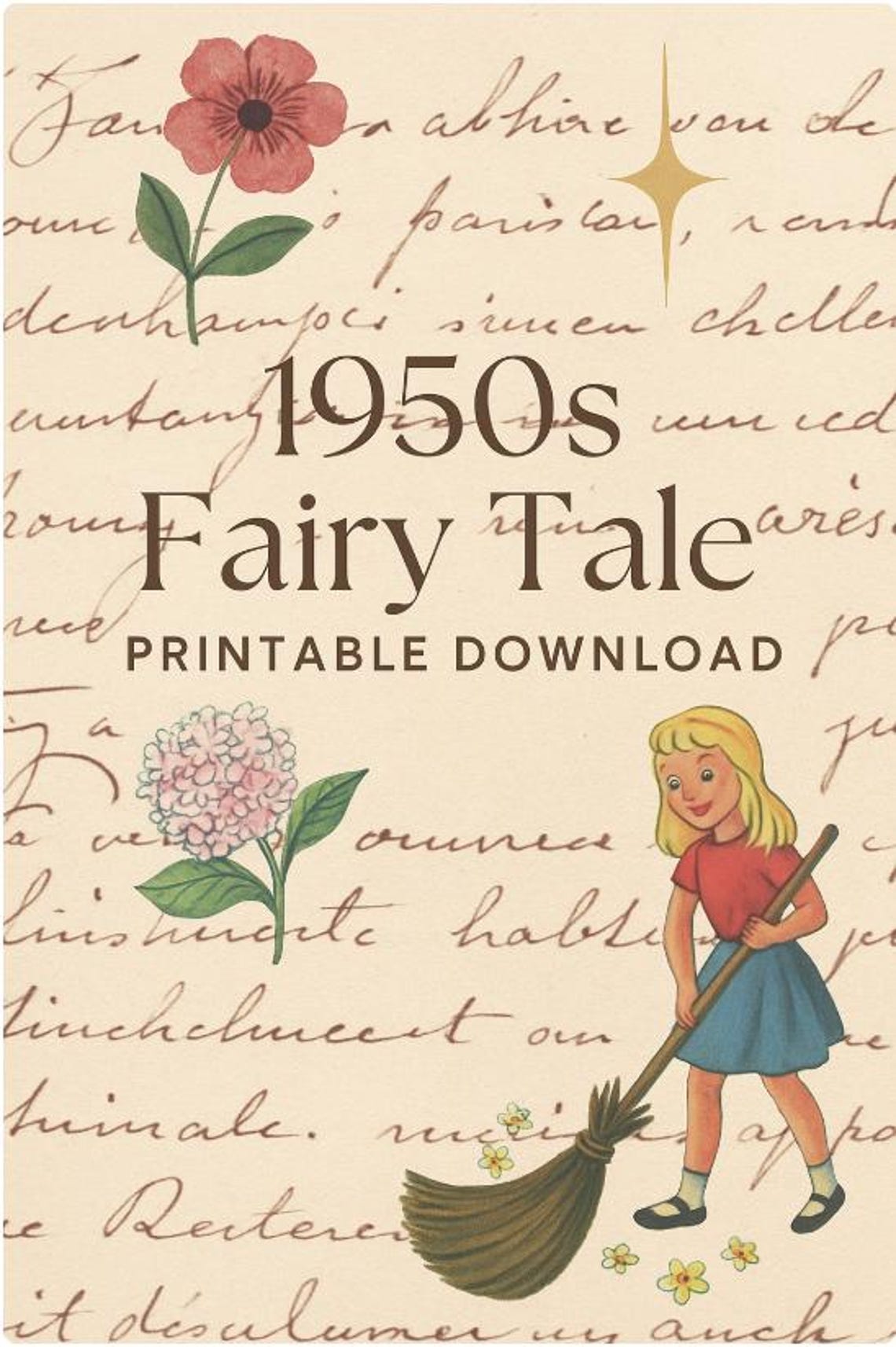 12 Vintage Cottagecore Fairy Tale Illustrations 1950s European ...