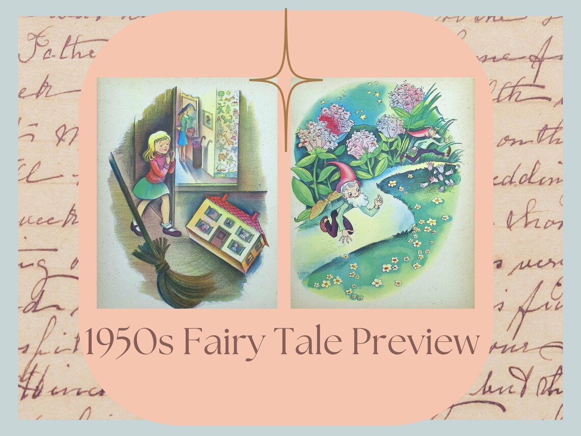 12 Vintage Cottagecore Fairy Tale Illustrations 1950s European ...