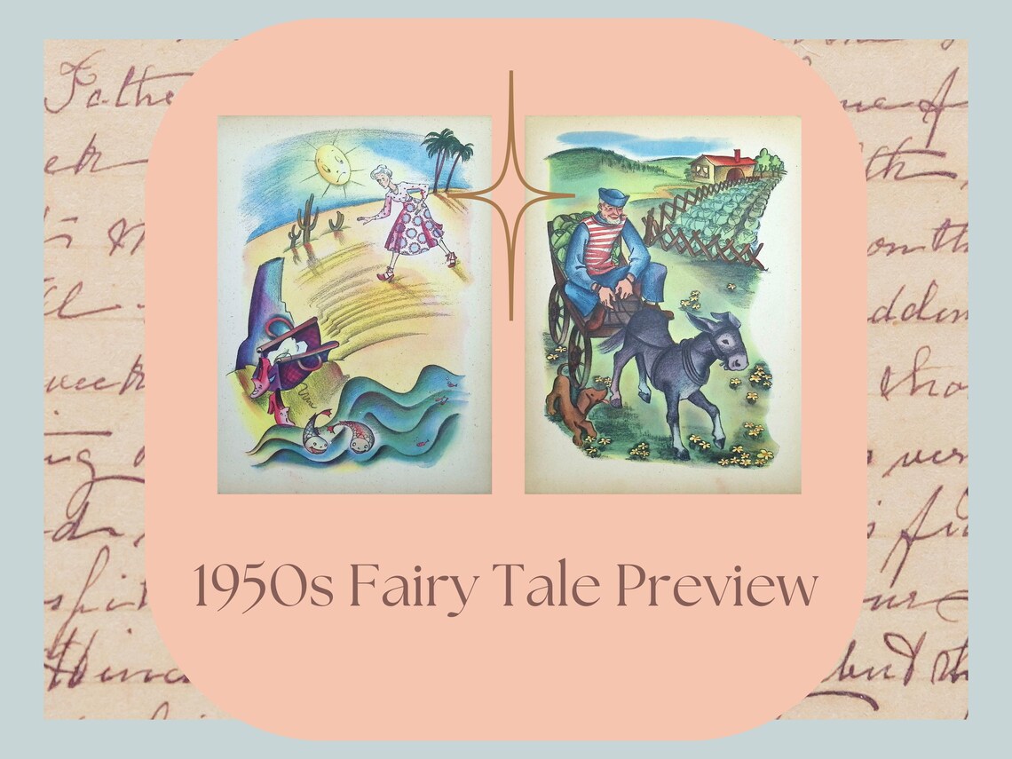 12 Vintage Cottagecore Fairy Tale Illustrations 1950s European ...
