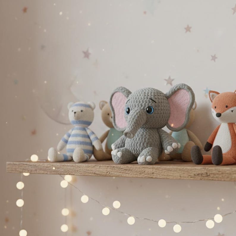 Crochet Elephant Pattern, Amigurumi Plush Toy, DIY Nursery Gift (PDF ...