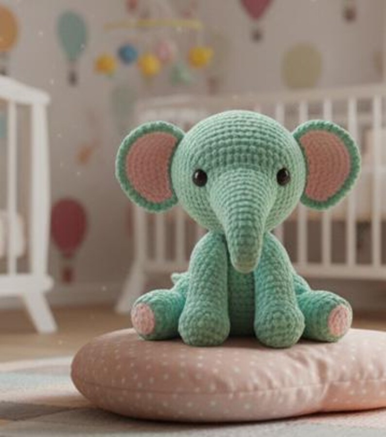 Crochet Elephant Pattern, Amigurumi Plush Toy, DIY Nursery Gift (PDF ...
