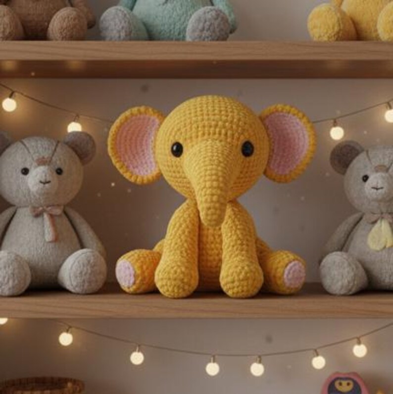 Crochet Elephant Pattern, Amigurumi Plush Toy, DIY Nursery Gift (PDF ...