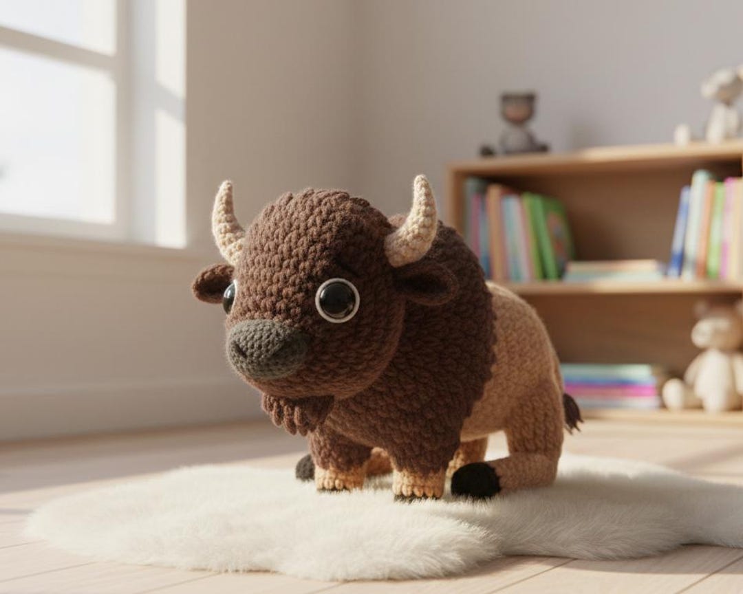 Bison Crochet Pattern PDF, Amigurumi Buffalo Tutorial, Crochet Animal ...