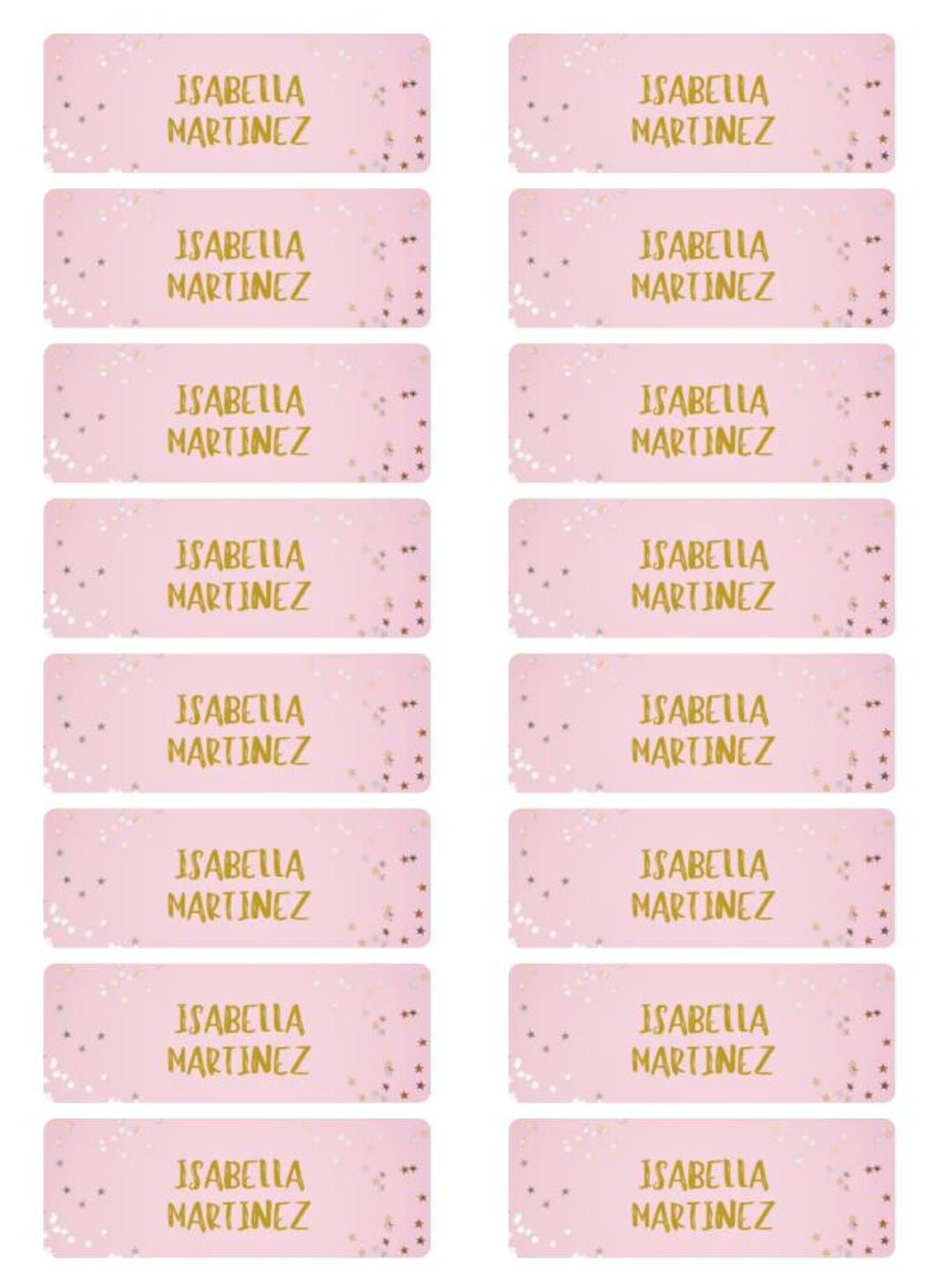 Starry Sparkle School Labels - Etsy