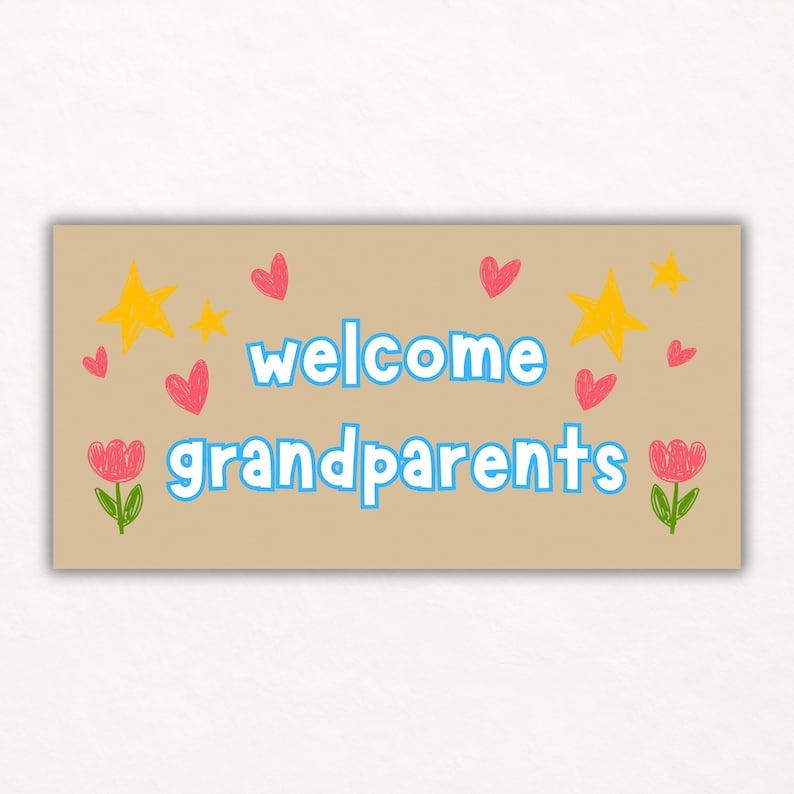 Grandparents Day Painted Banner Template | Welcome Grandparents Kid ...