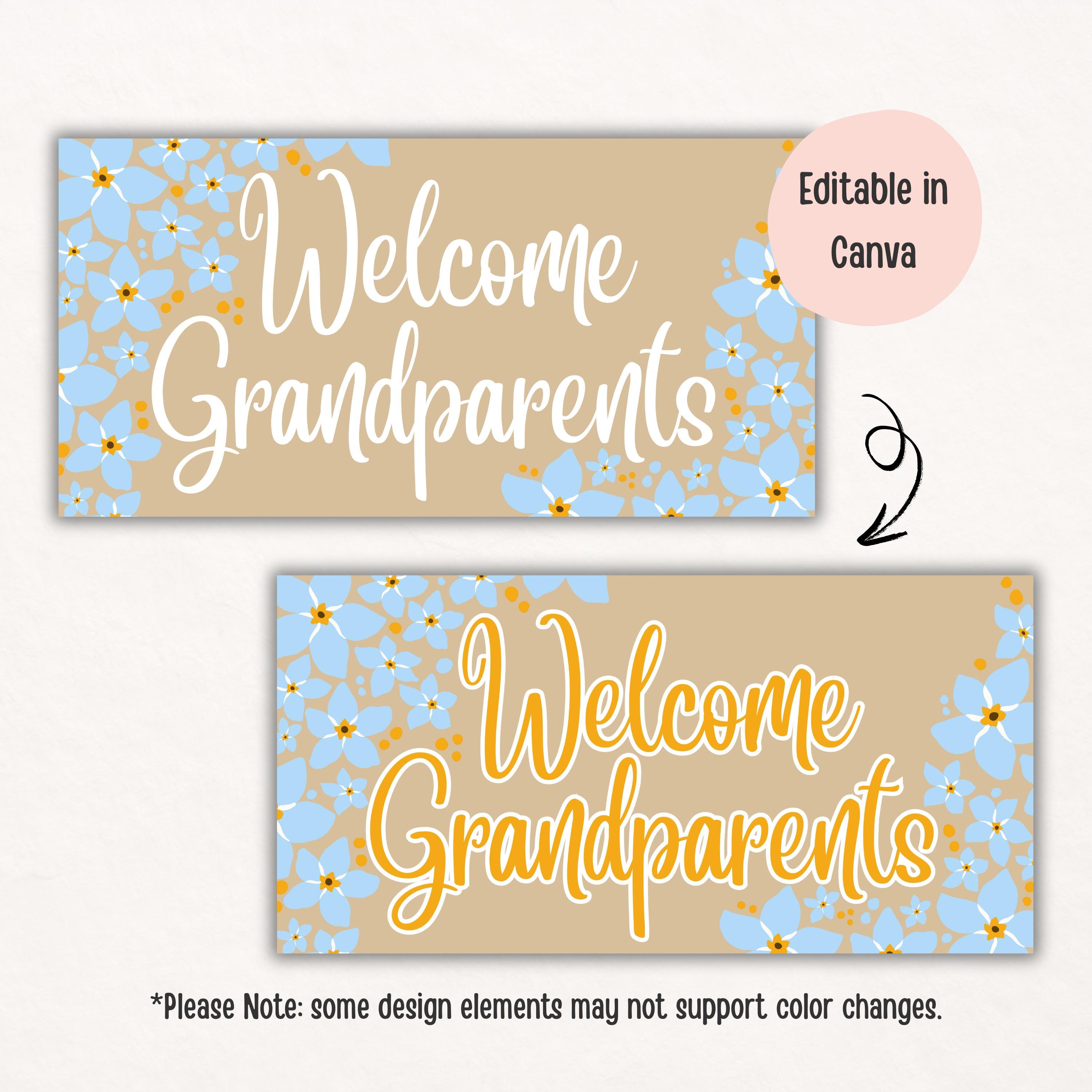 Grandparents Day Painted Banner Template | Welcome Grandparents Blue ...