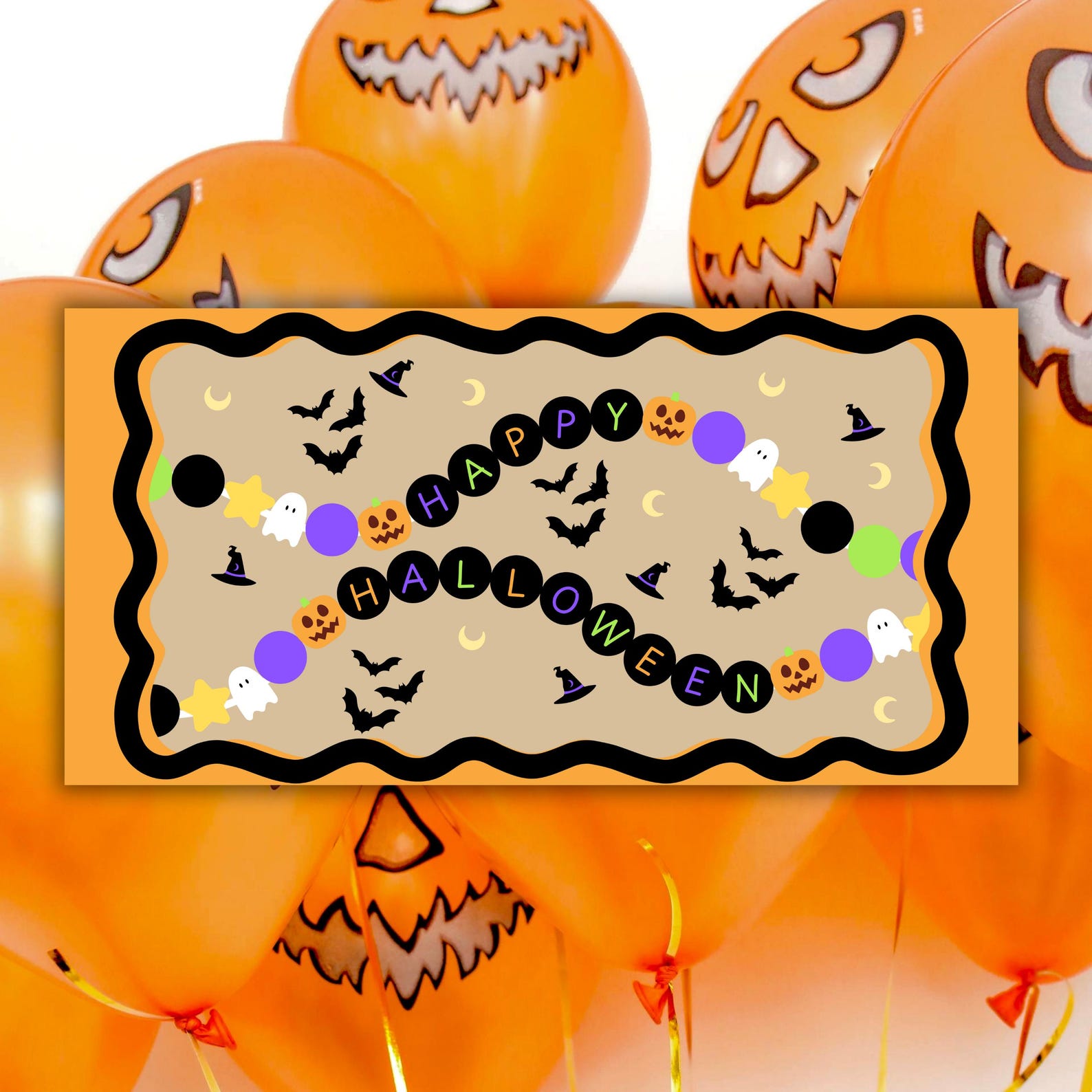 Happy Halloween Painted Banner Template | Friendship Bracelet Theme ...