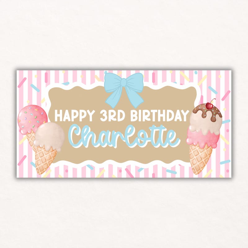Icecream Banner Template - Etsy UK