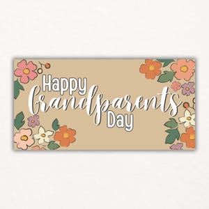 Grandparents Day Painted Banner Template | Floral Design - Etsy