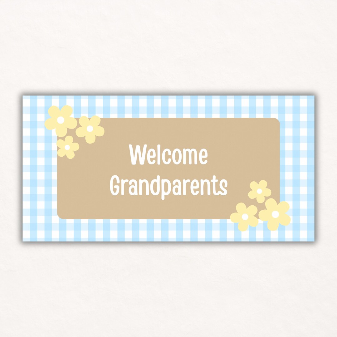 Grandparents Day Painted Banner Template | Welcome Grandparents Gingham ...