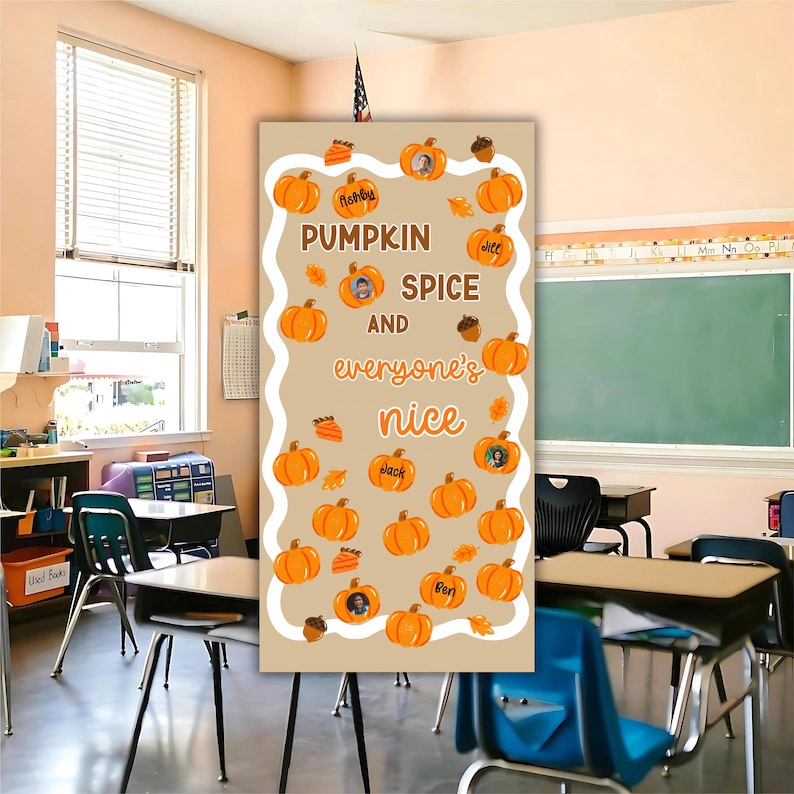 Pumpkin Spice and Everyone’s Nice Classroom Door Painted Banner ...
